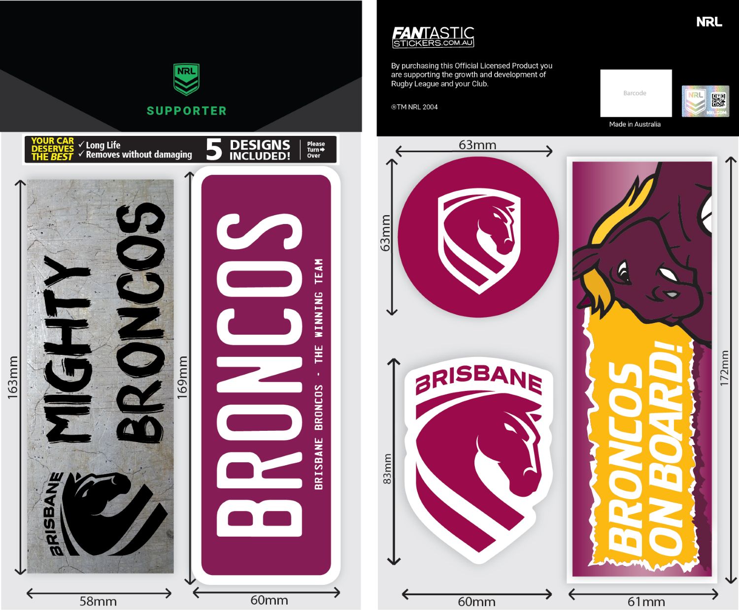 Broncos Bumper Decal Sheet – FANtastic Stickers
