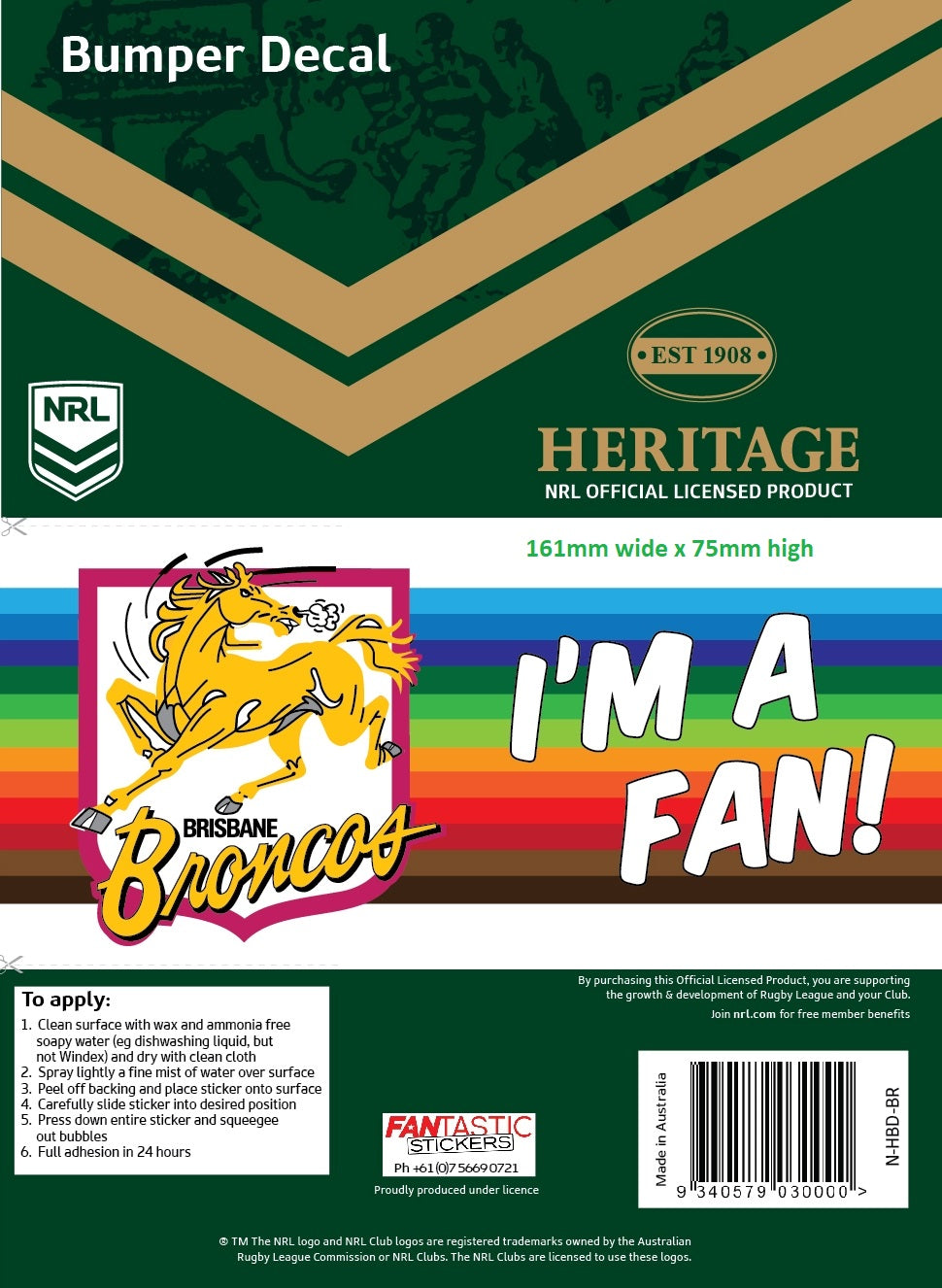 Broncos Heritage Bumper Decal – FANtastic Stickers
