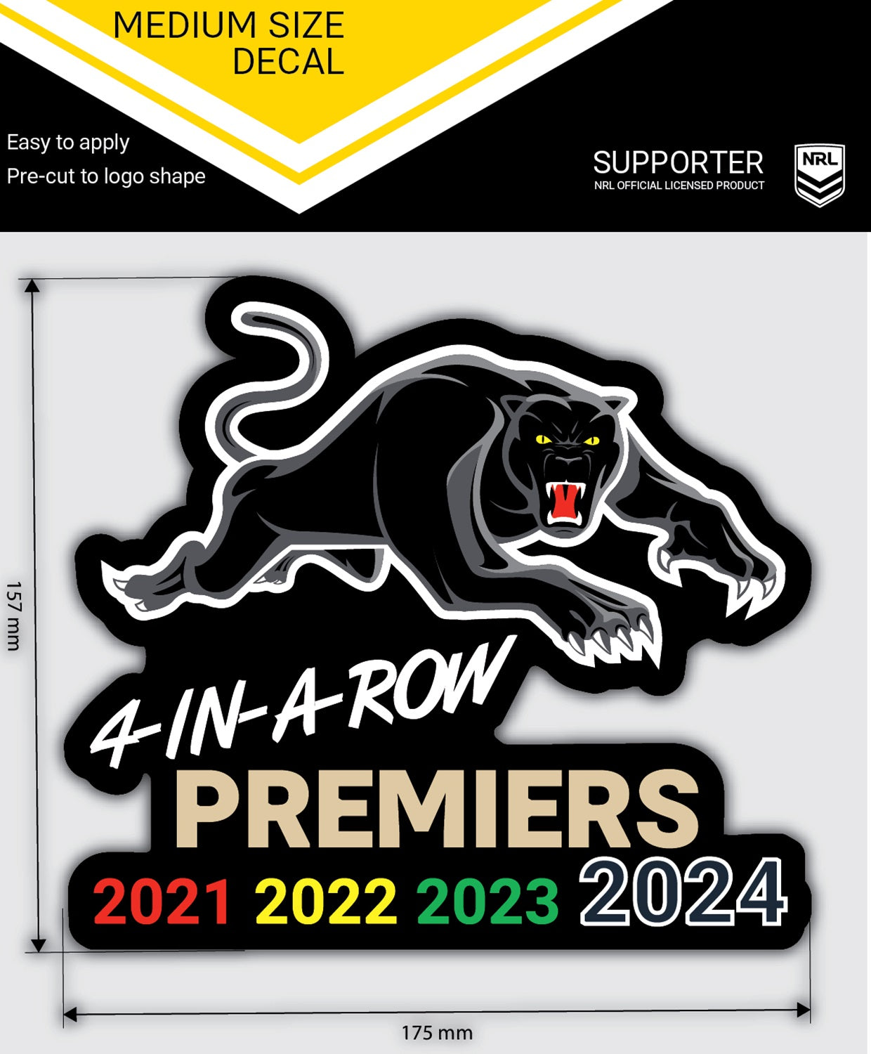 NRL Panthers Premiers 2024 Medium Size Decal – FANtastic Stickers