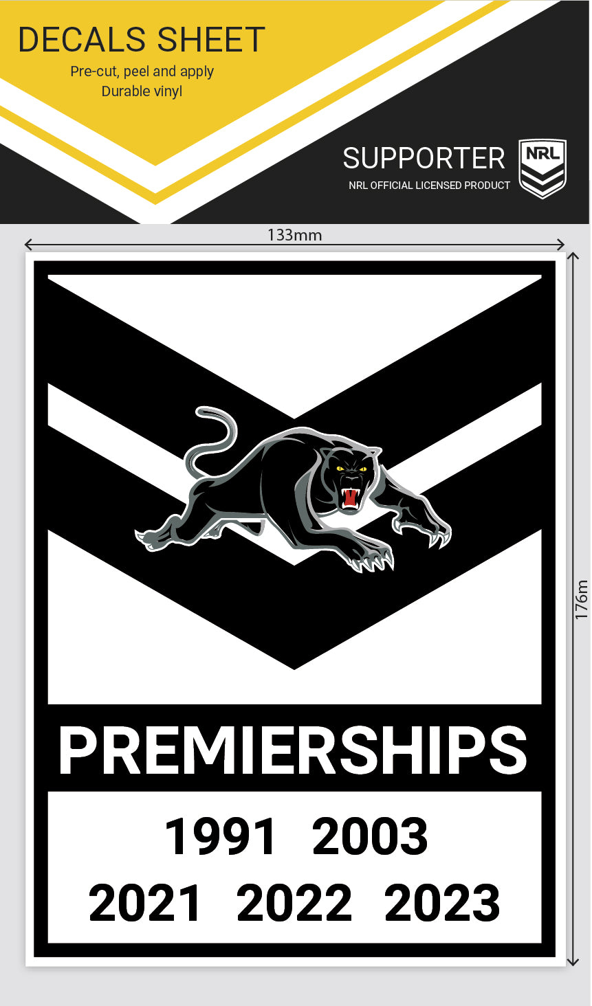 Panthers Premiership Years Decal – FANtastic Stickers