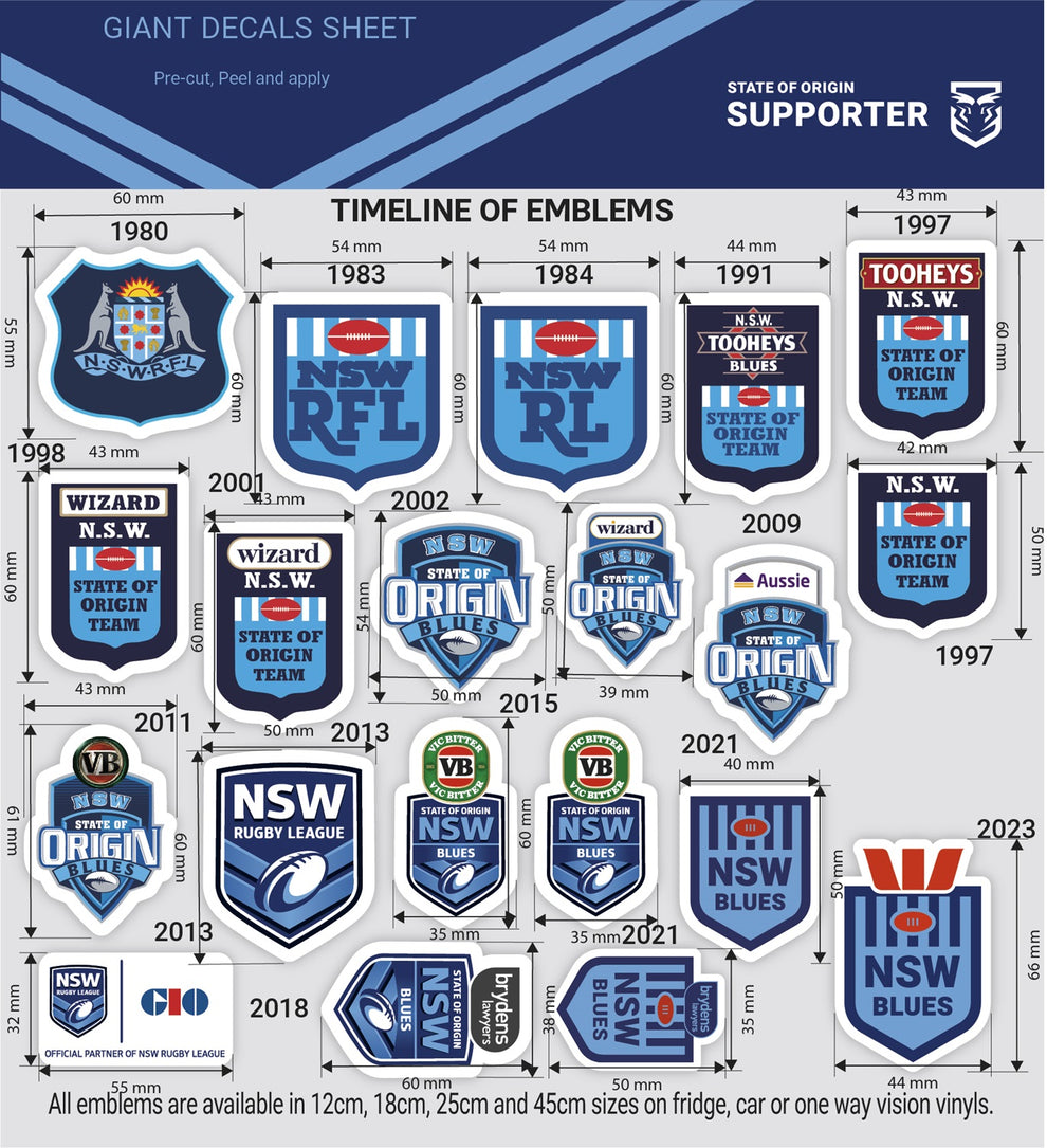 NSW Sky Blues Giant Decals Sheet – FANtastic Stickers