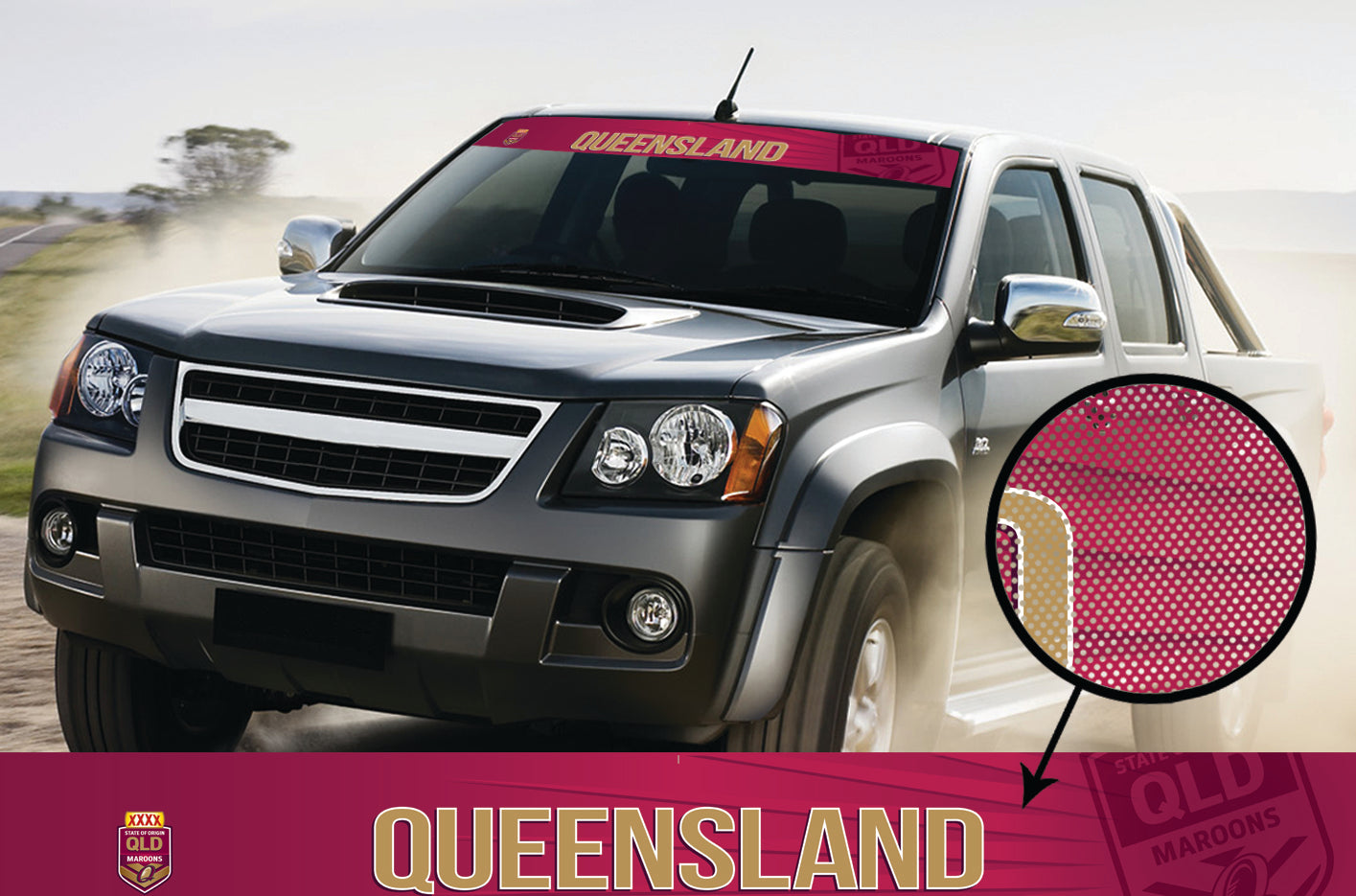 Queensland Maroons See-Thru Sunvisor - Maroons (2015) – FANtastic Stickers