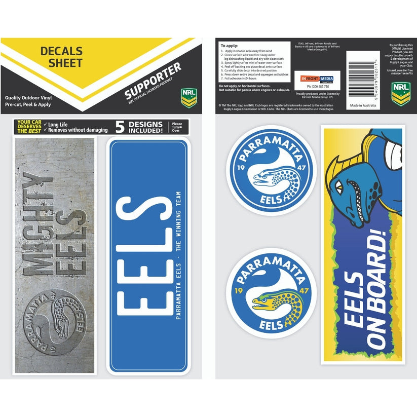 Eels Bumper Decal Sheet – FANtastic Stickers