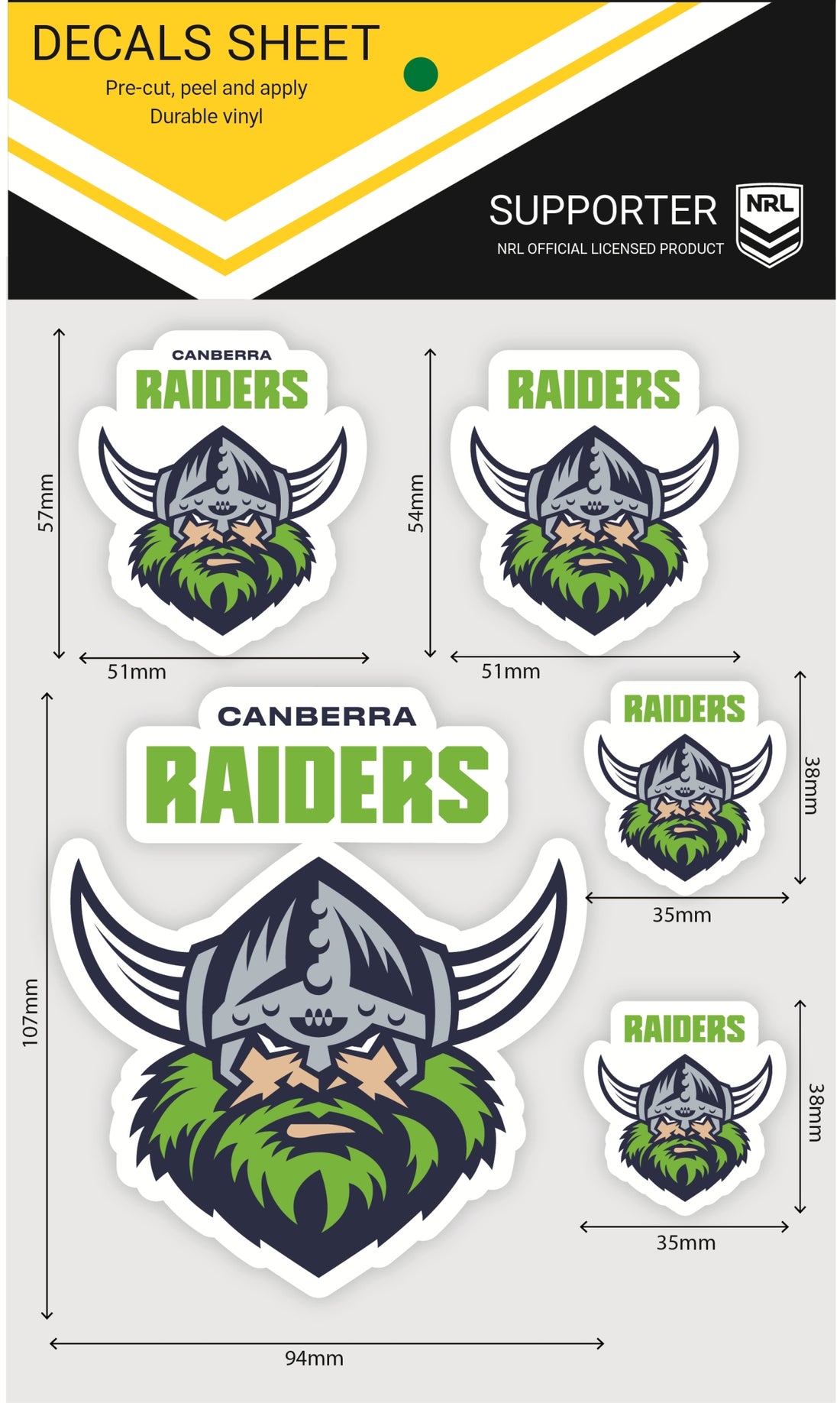 Raiders Decals Sheet (2020) – FANtastic Stickers