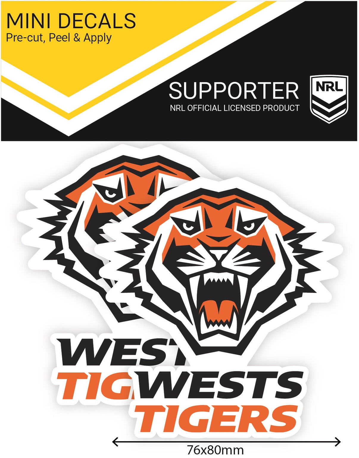 Wests Tigers Mini Decals (2022) – FANtastic Stickers
