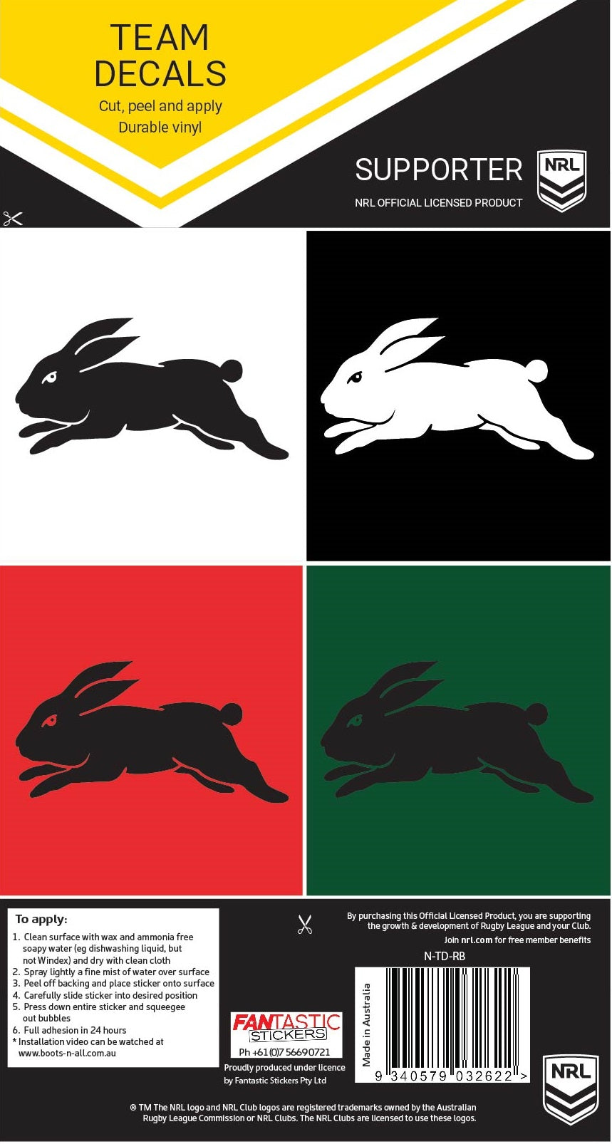 South Sydney Rabbitohs – FANtastic Stickers